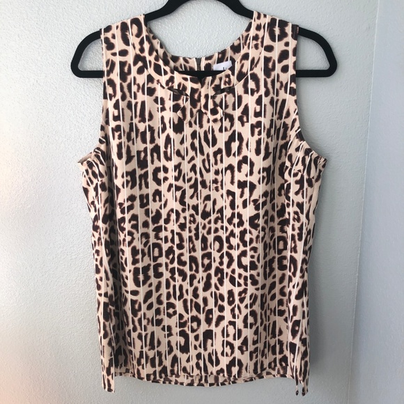 CAbi | Tops | Cabi Ginger Leopard Print Sleeveless Top | Poshmark